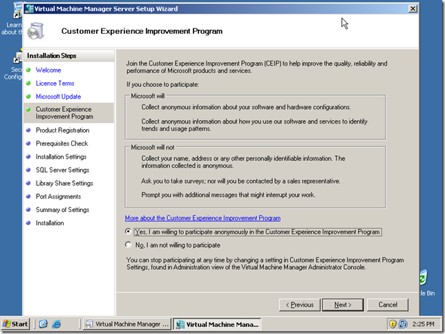 SCVMM 2007 Installation VMWare Workstation 6 and V2V | Networknet.nl